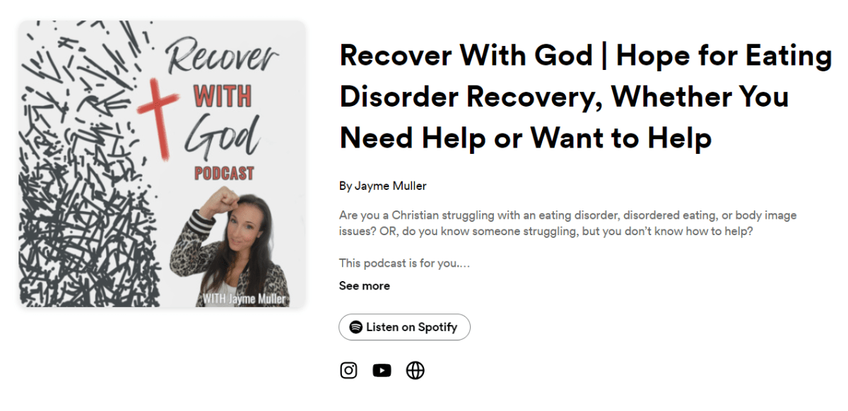 Christian Eating Disorder Recovery Podcast: Recover with God ...